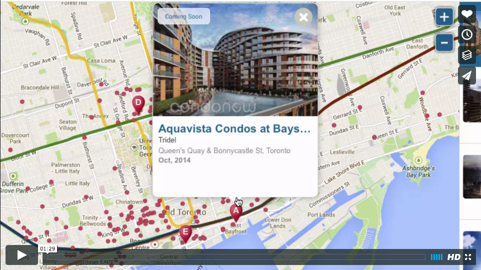 How to search for condos between subway lines and transit routes ...